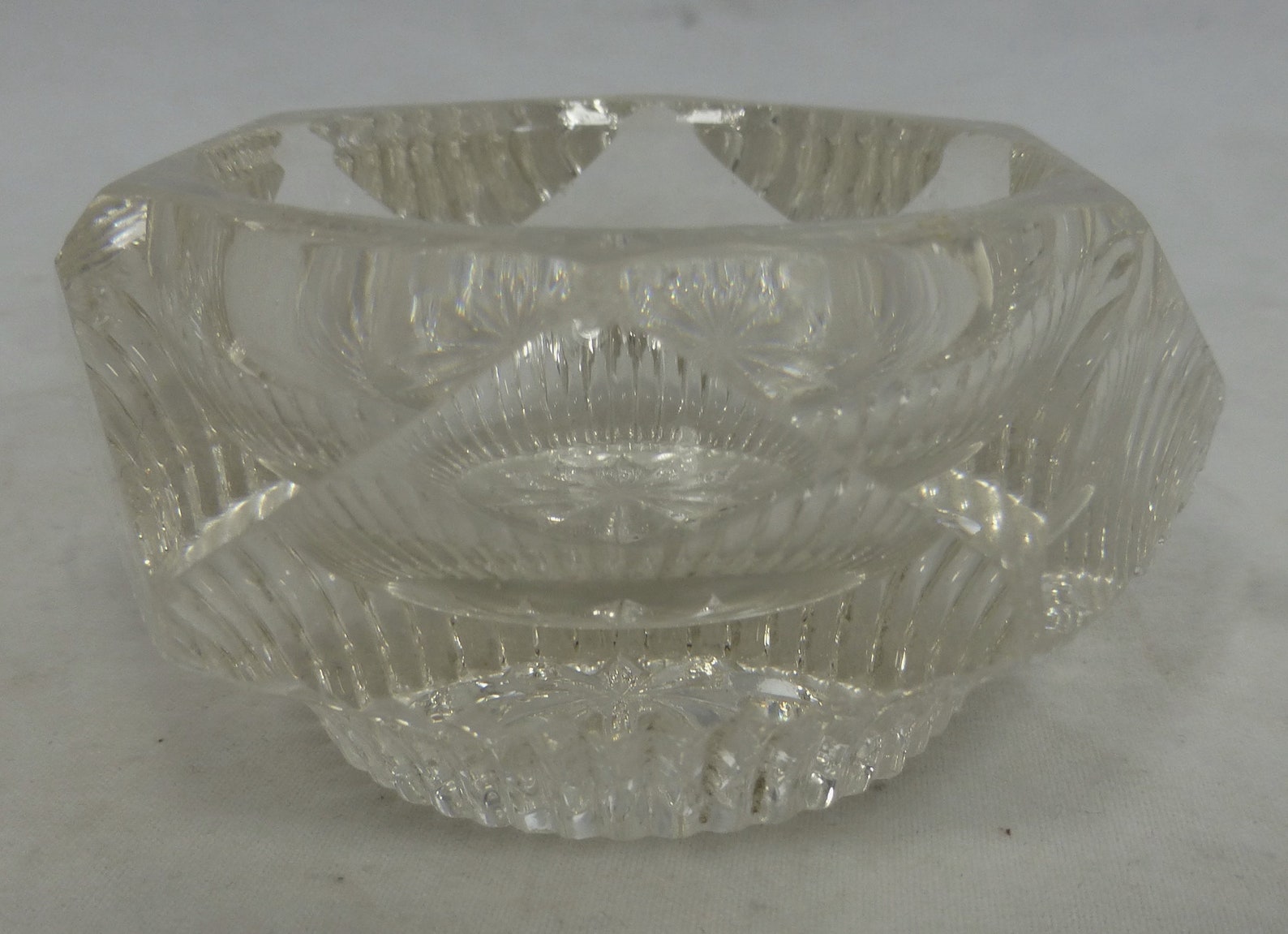 Antique Glass Round Open Salt Cellar / Salt Dip With Faceted - Etsy