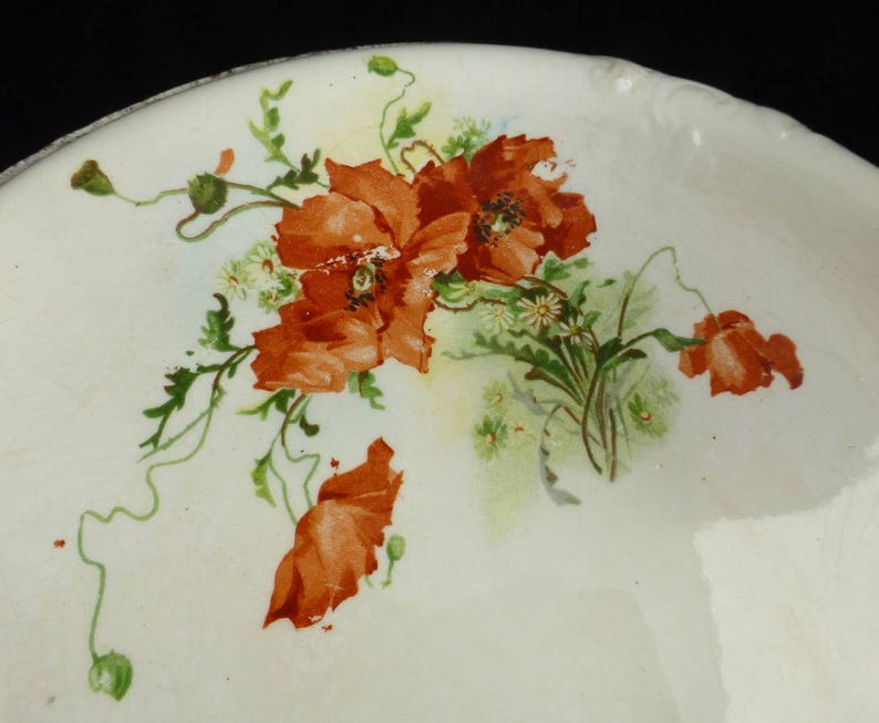 Antique Early Victorian Floral Round Bread Plate / Serving | Etsy