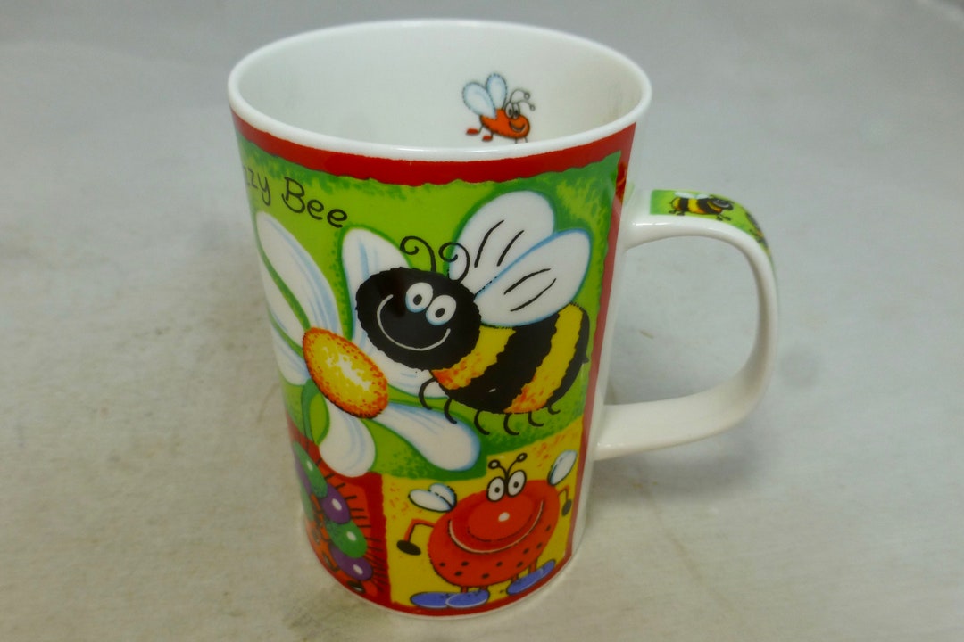 Dunoon Bug Mugs Bone China Mug With Fun Colourful Design of Smiling ...