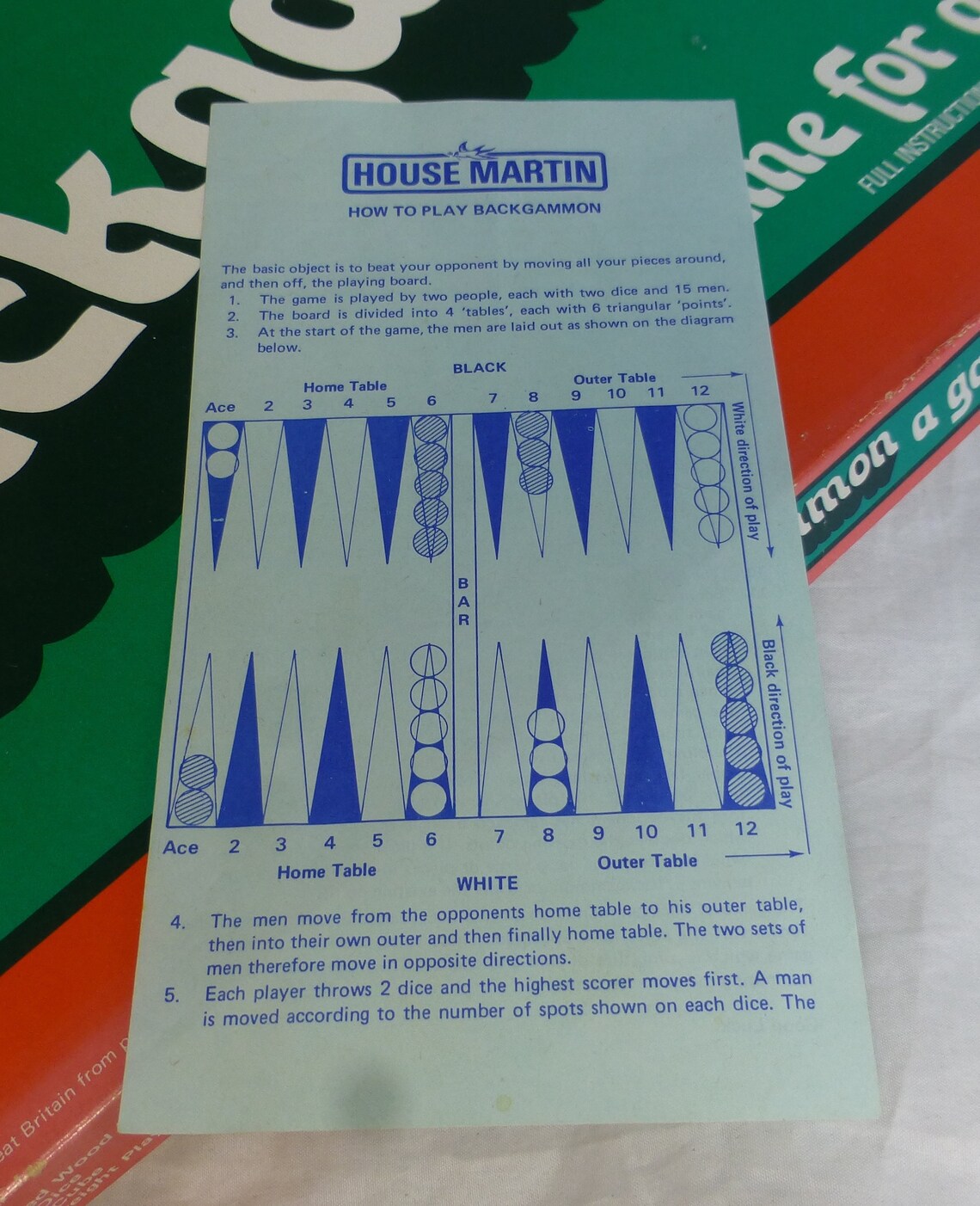 Vintage House Martin Backgammon Set Unused Complete - Etsy UK