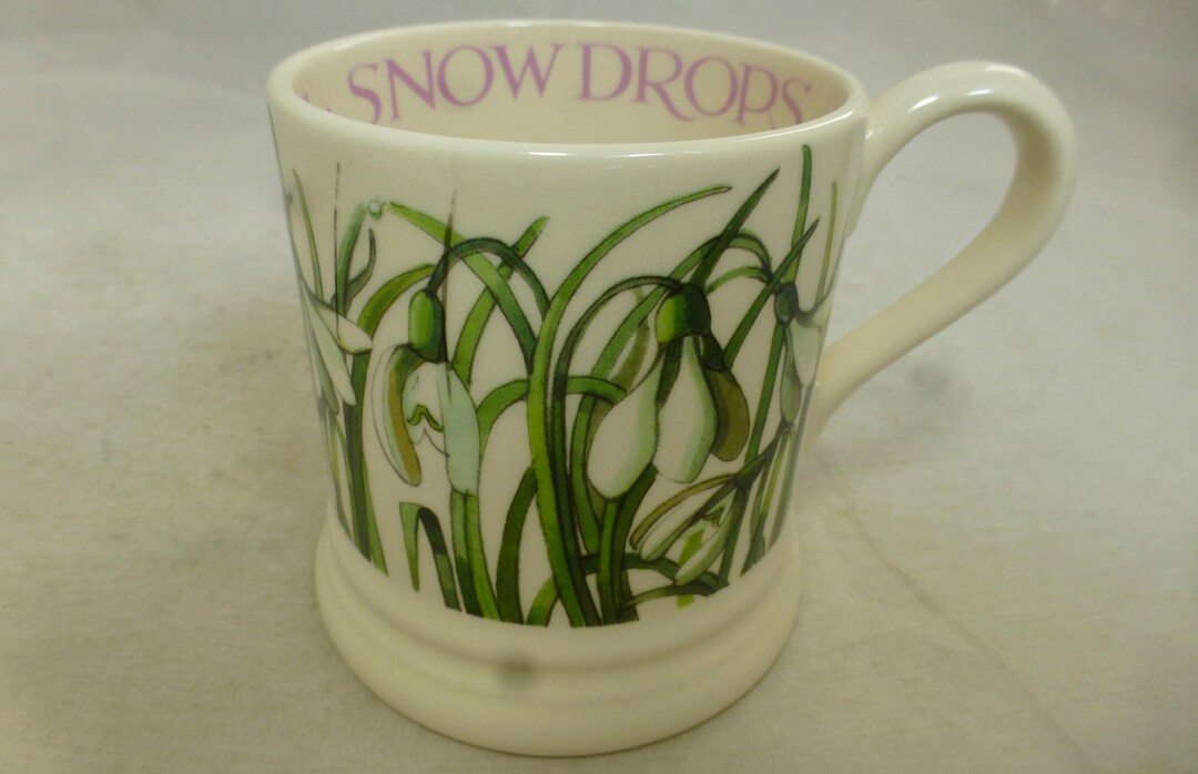 Emma Bridgewater Pretty Snowdrops Floral Half Pint Mug - Hand Decorated ...
