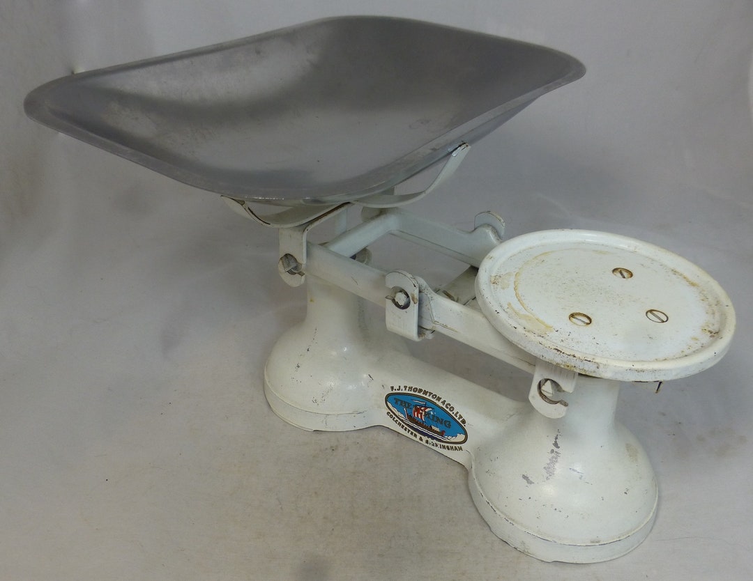 Vintage the Viking FJ Thornton White Cast Iron Kitchen Balance Scale ...