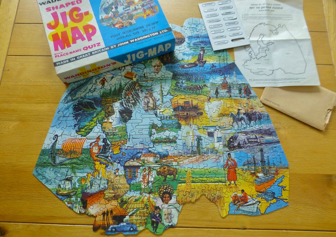 North Europe Vintage Jig Map Jigsaw Puzzle John Waddingtons No 566 ...