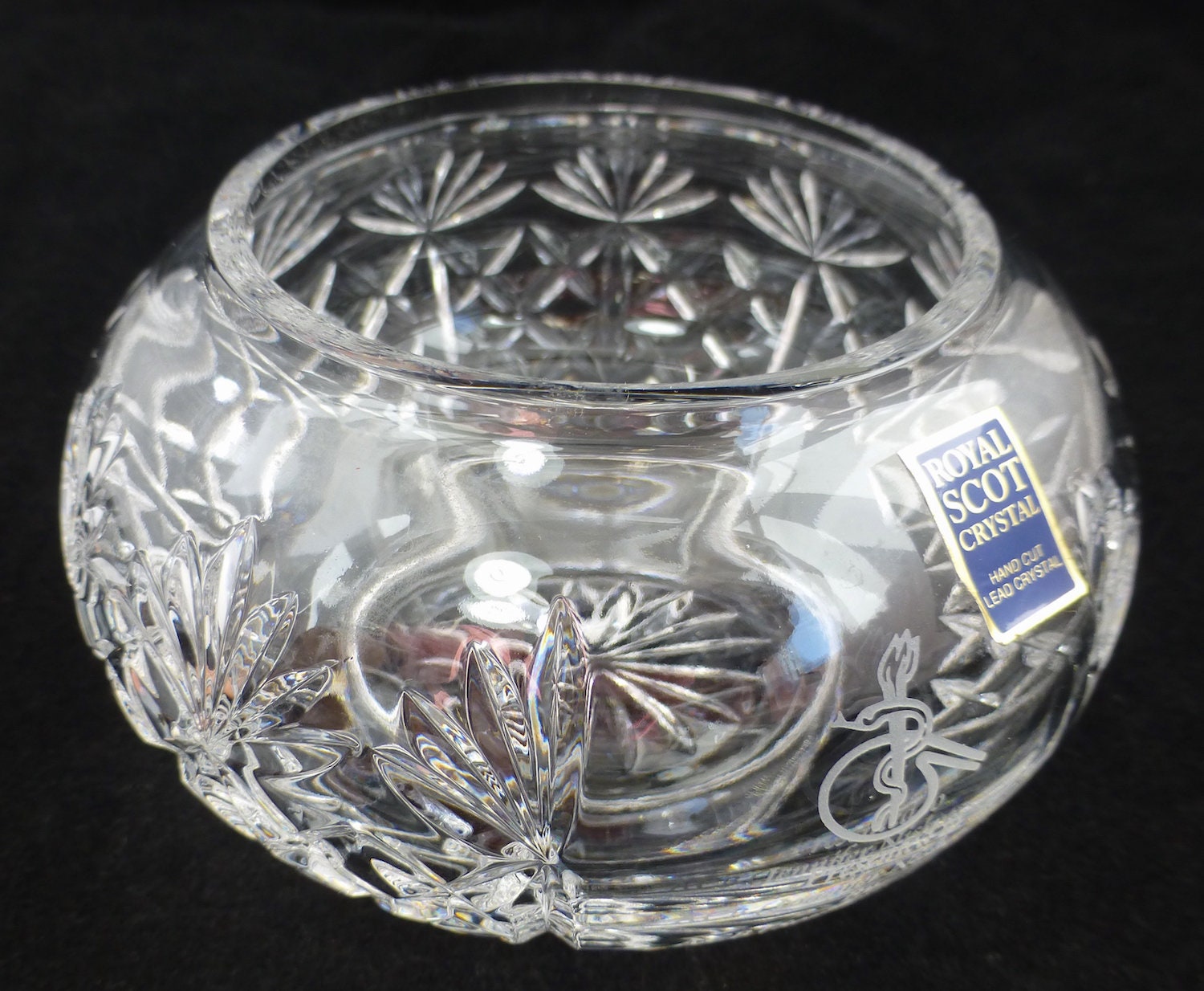 Royal Scot Crystal Hand Cut Lead Crystal Glass Rose Bowl 6 | Etsy