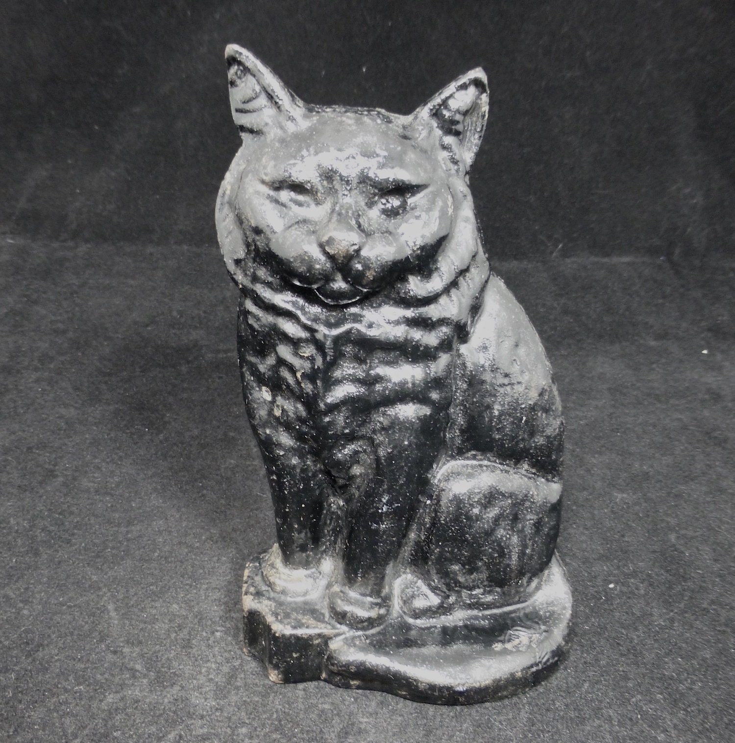Black Large Vintage 7.25 Inch Cast Iron Cat Figurine / Statue - Etsy