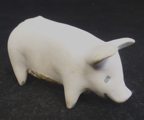Cottage Pottery Pig Animal Vintage Figurine Hand Painted | Etsy