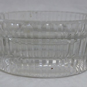 Antique Glass Oval Open Salt Cellar / Salt Dip - Vertical Ribs, Flat ...