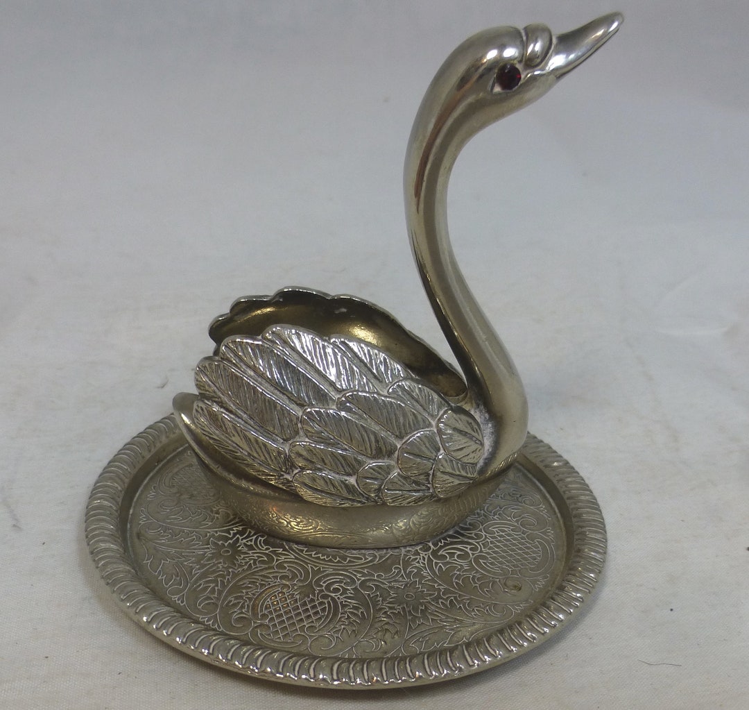 Vintage Seba Silver Plated Elegant Swan With Long Neck & Raised Wings ...