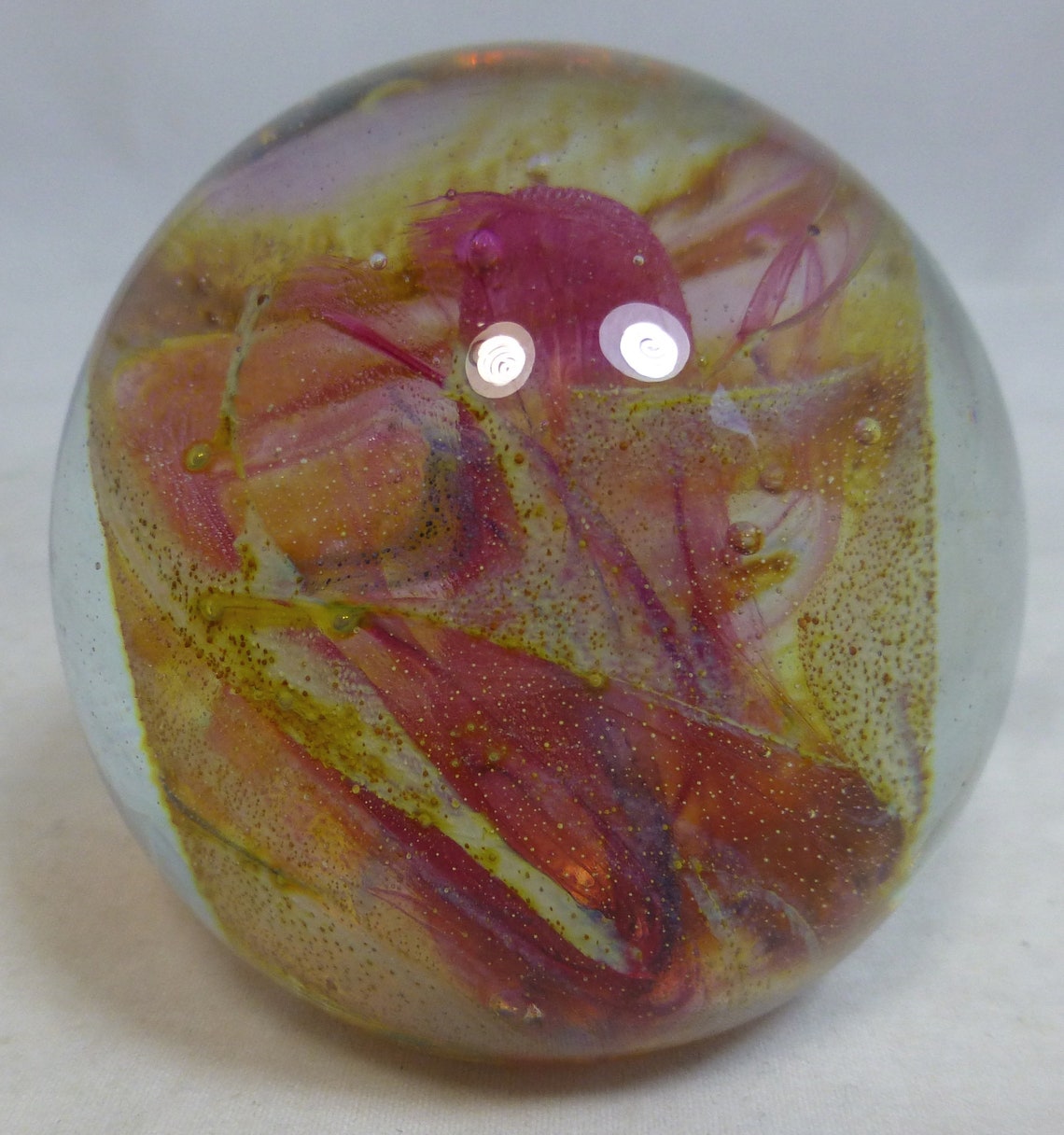 Kerry Glass of Ireland Pink and Gold Swirly Vintage Hand Blown - Etsy