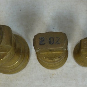 Vintage Set of 7 Brass Imperial Bell Weights From 1 Lb to 0.25 Oz ...