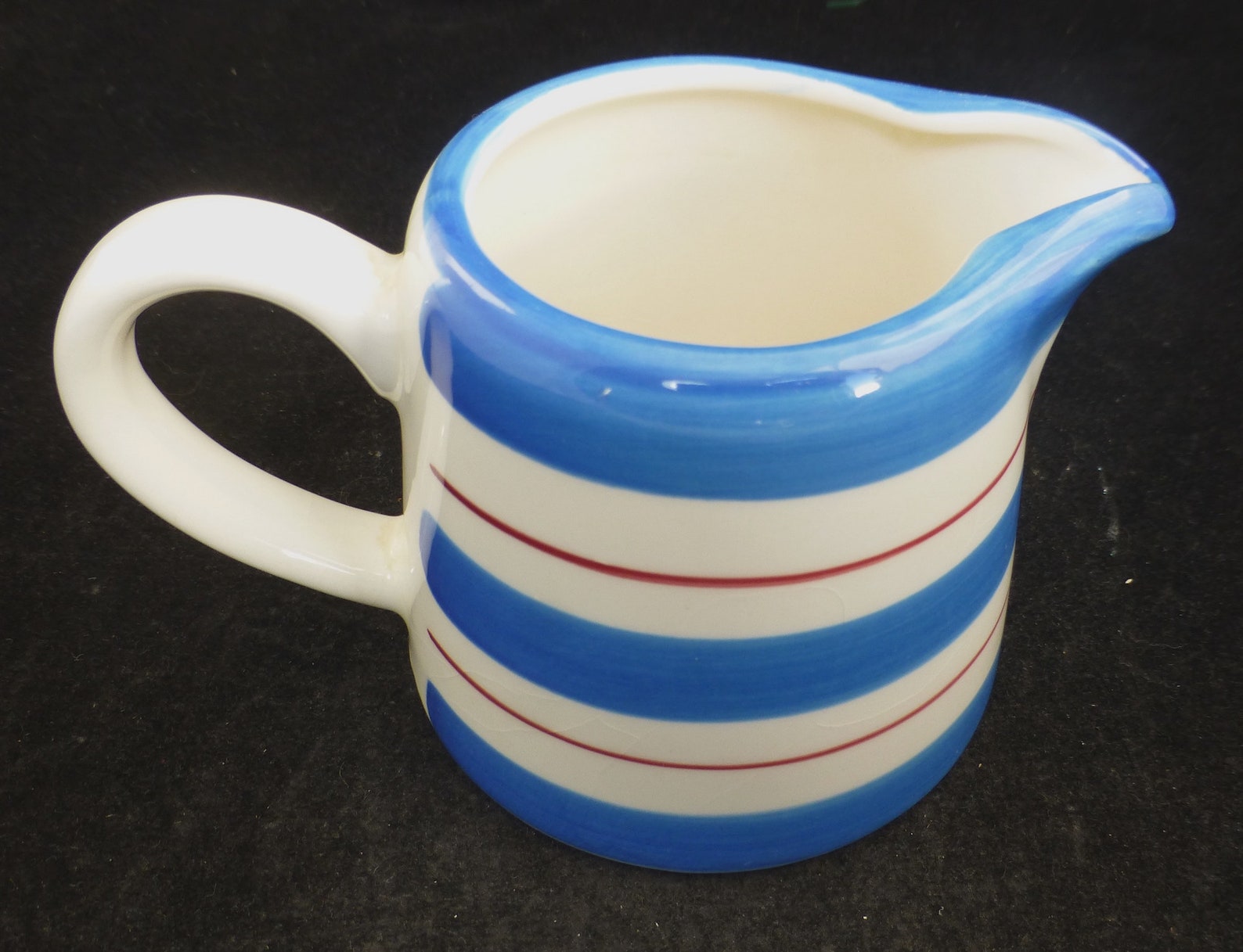 Rayware Farmhouse Blue Fun Stripy Pottery Milk Jug / Pitcher / | Etsy