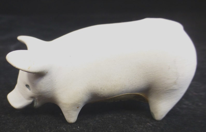 Cottage Pottery Pig Animal Vintage Figurine - Hand Painted Ceramic Pig ...