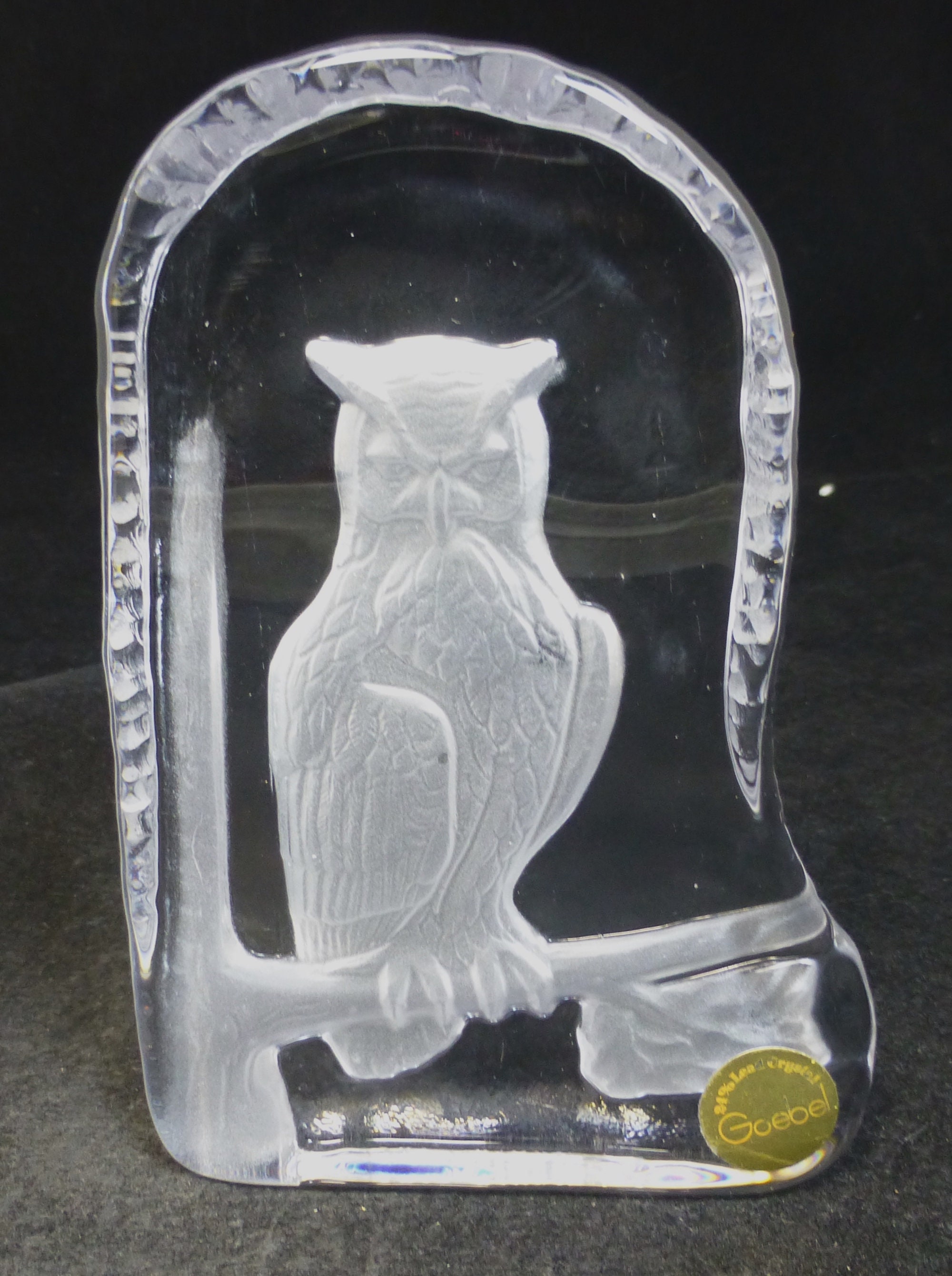 Large Goebel German Horned Owl Vintage Lead Crystal Glass - Etsy