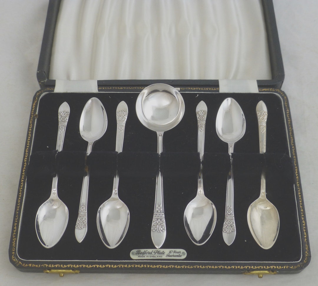 Vintage Cased 7 Piece Set of Angora Silver Plate Handmade Signed Coffee ...