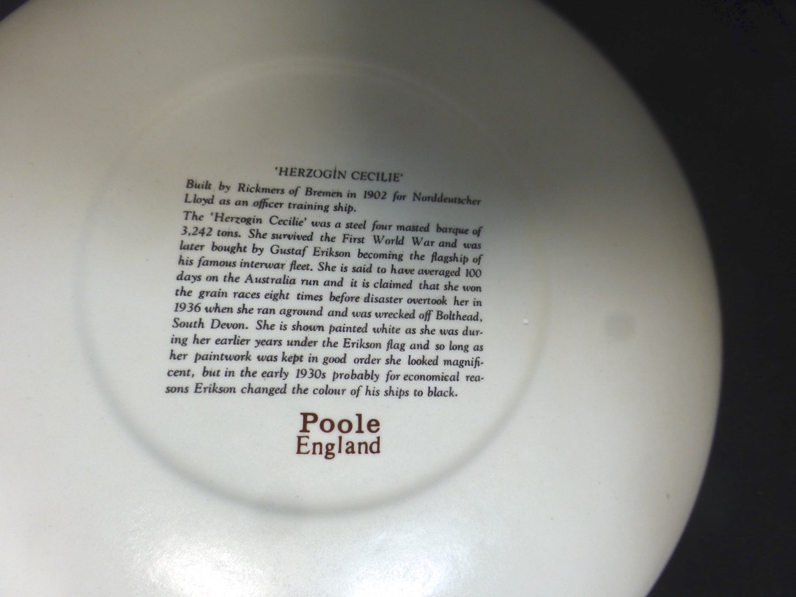 Poole Pottery Vintage Colourful Sailing Ship Scene 6 in Plate - Etsy UK