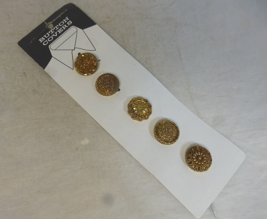 Vintage Accessory Set of 5 Decorative Button Covers on a Card - Etsy