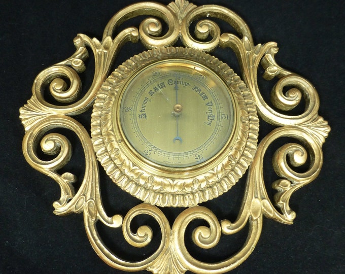 Sleek Mid Century Modern Airguide Barometer Glass Brass Oak - Etsy