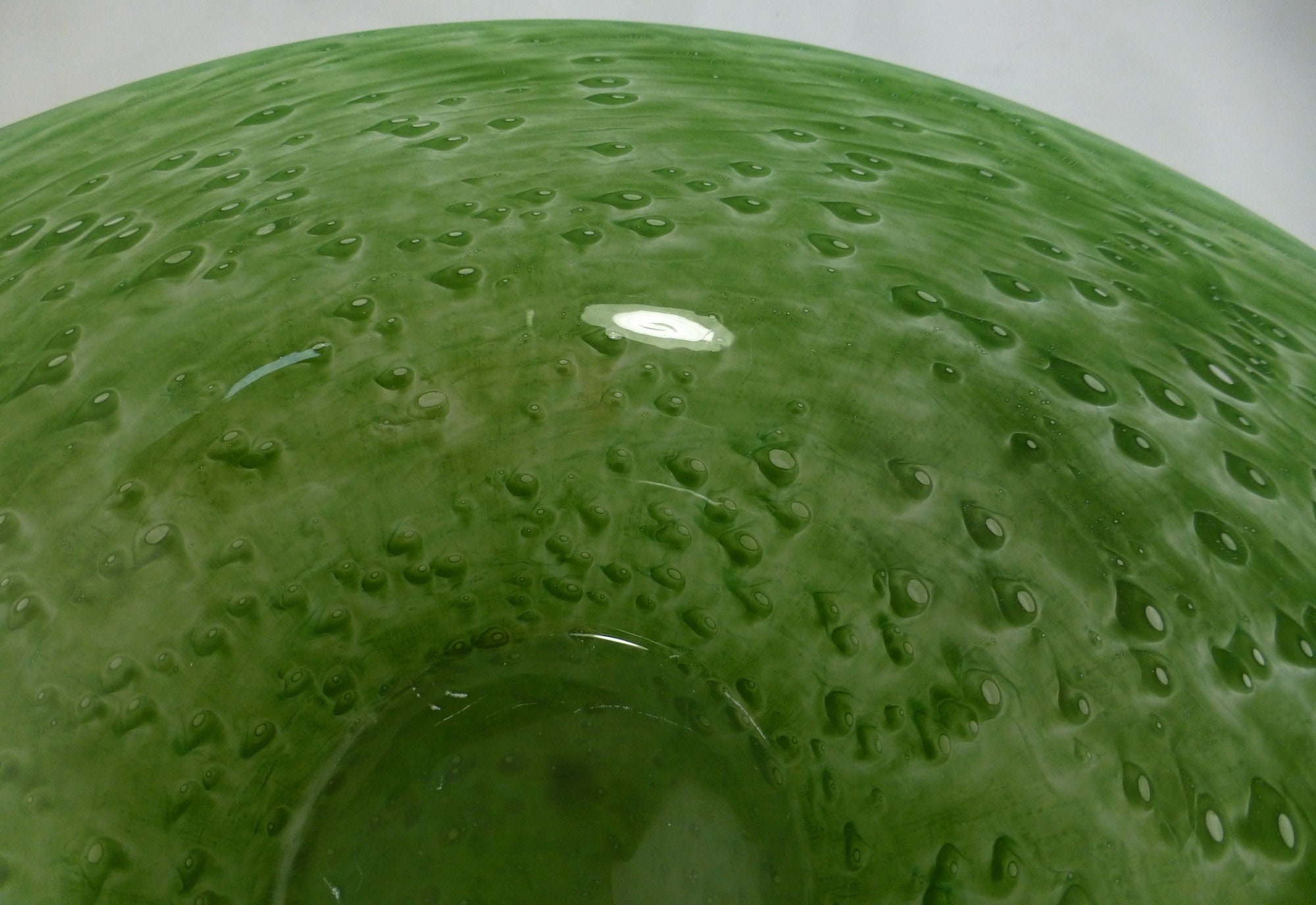 Vintage Large Nazeing Clouded Green Glass Bowl With Wide Rim - Etsy