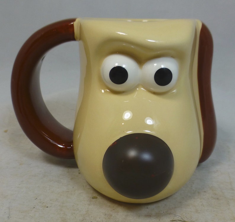 Vintage TM Aardman Wallace and Gromit Dog 3D Porcelain Mug - Etsy