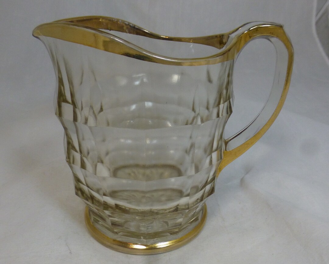 Art Deco Davidson Jacobean Pressed Glass Large 1.5 Pint Jug / Pitcher ...