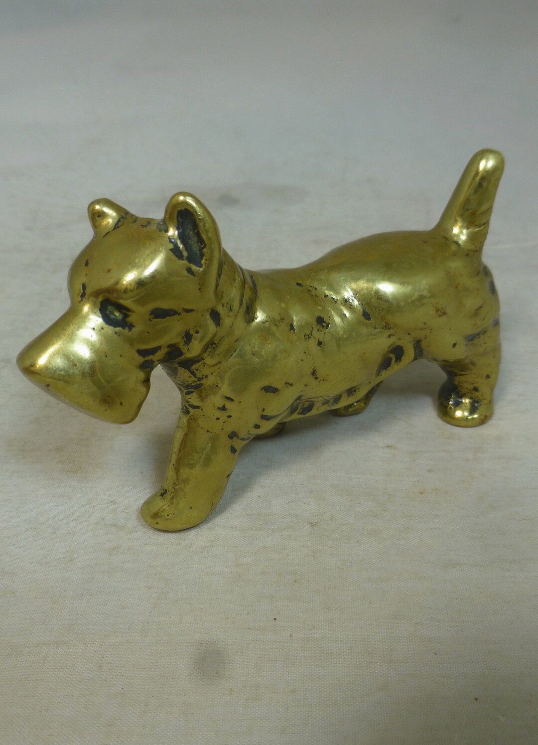 Vintage Solid Brass Scottie Dog - Brass Scottish Terrier Dog Ornament ...