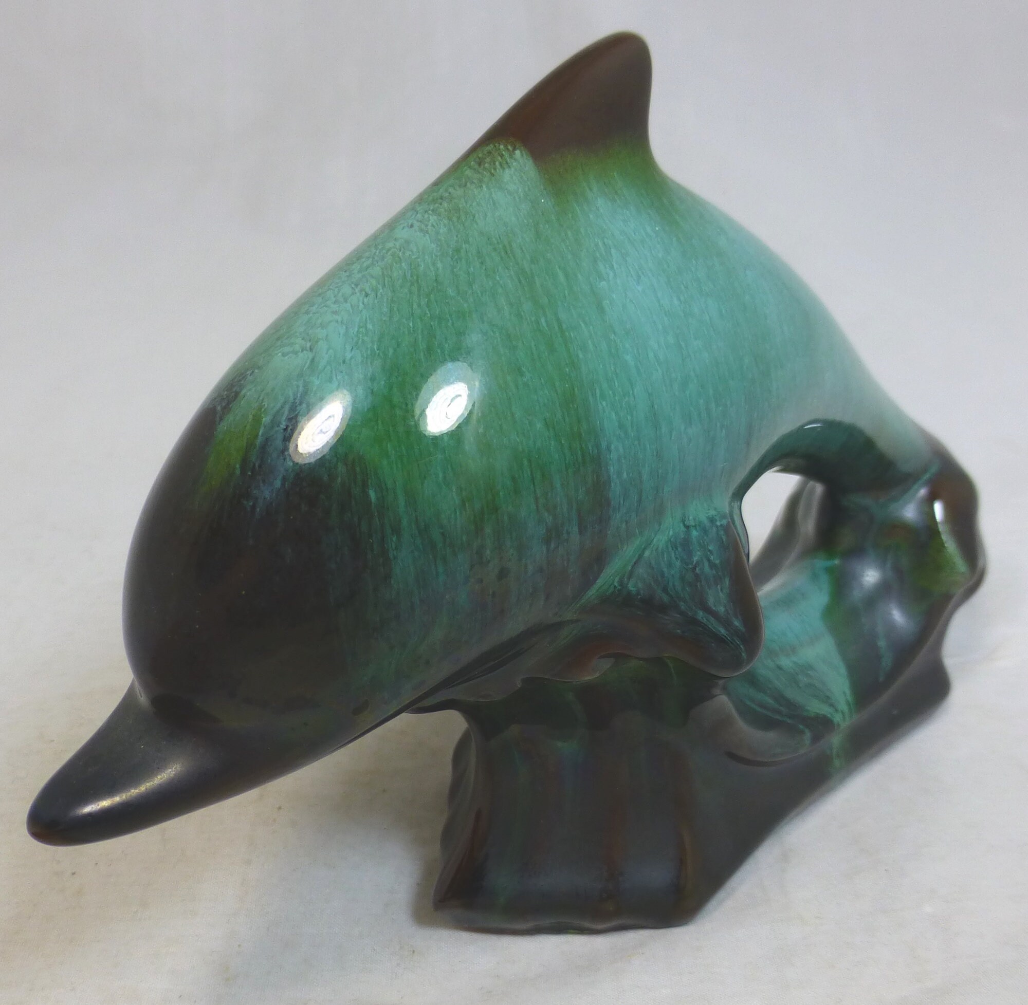 Vintage Blue Mountain Pottery Leaping Dolphin Black & Green - Etsy