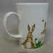 Dunoon Vintage Rustic Rascals Rabbit Family Fine Bone China Mug Cherry Denman Design, Made in ...