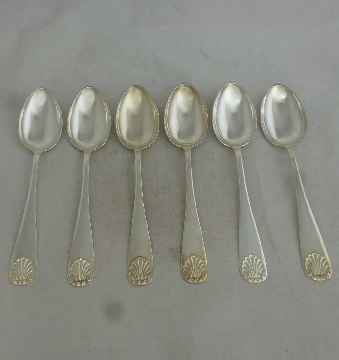 Vintage Norwegian Silver Plate Set of 6 Large Serving Spoons 8 in ...