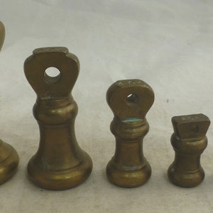 Vintage Set of 7 Brass Imperial Bell Weights From 1 Lb to 0.25 Oz ...