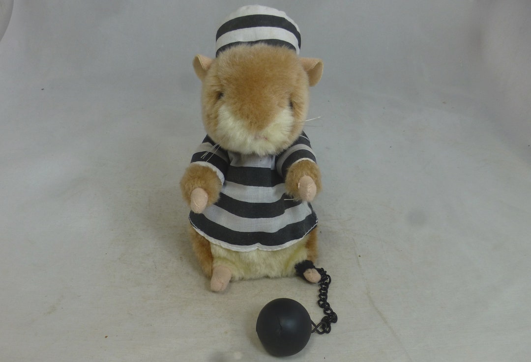 Vintage Gemmy Jailhouse Rock Hamster Dancing Singing Toy Fun Convict ...