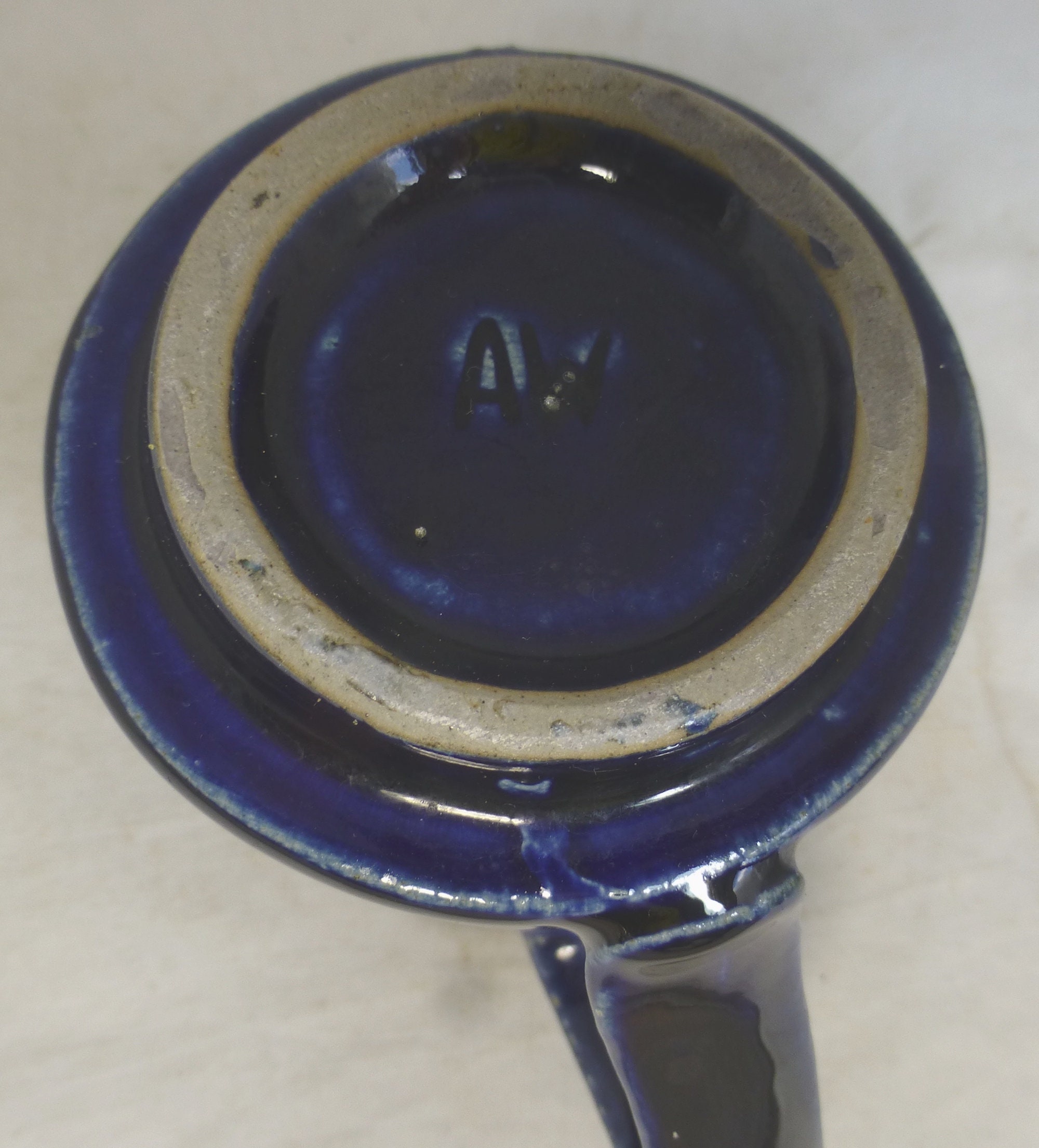 Vintage AW Studio Pottery Cobalt Blue Glaze Malaysian Bayer Beer Tavern ...