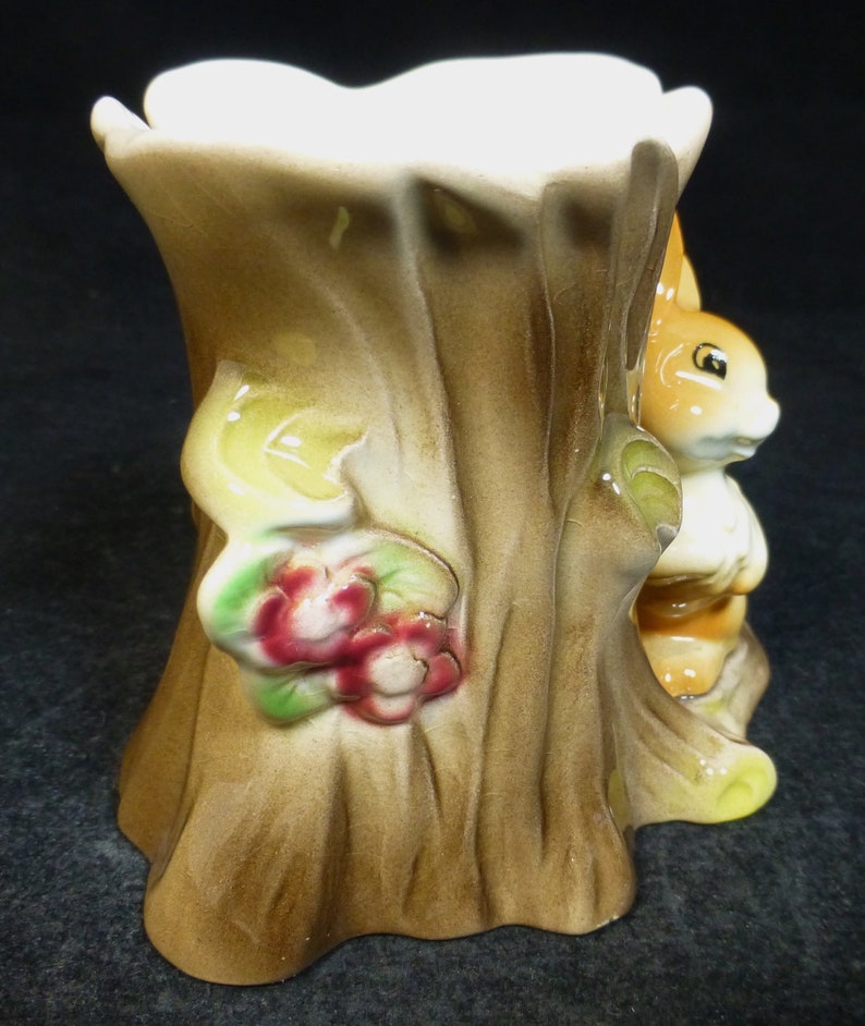 Hornsea Pottery Vintage Fauna Royal Rabbit & Tree Trunk Vase Ornament ...