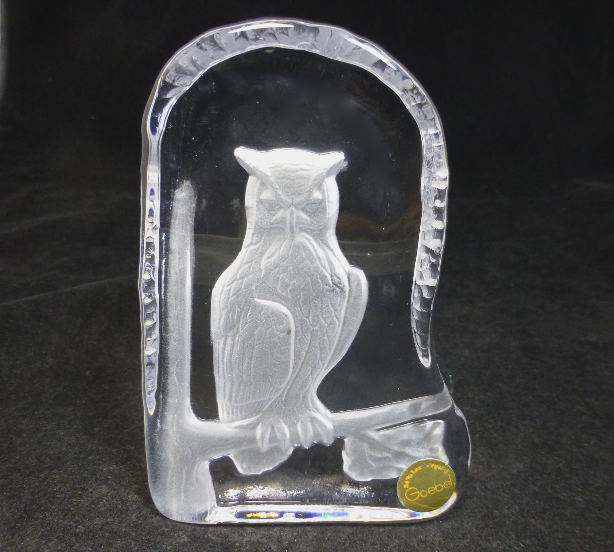 Large Goebel German Horned Owl Vintage Lead Crystal Glass - Etsy