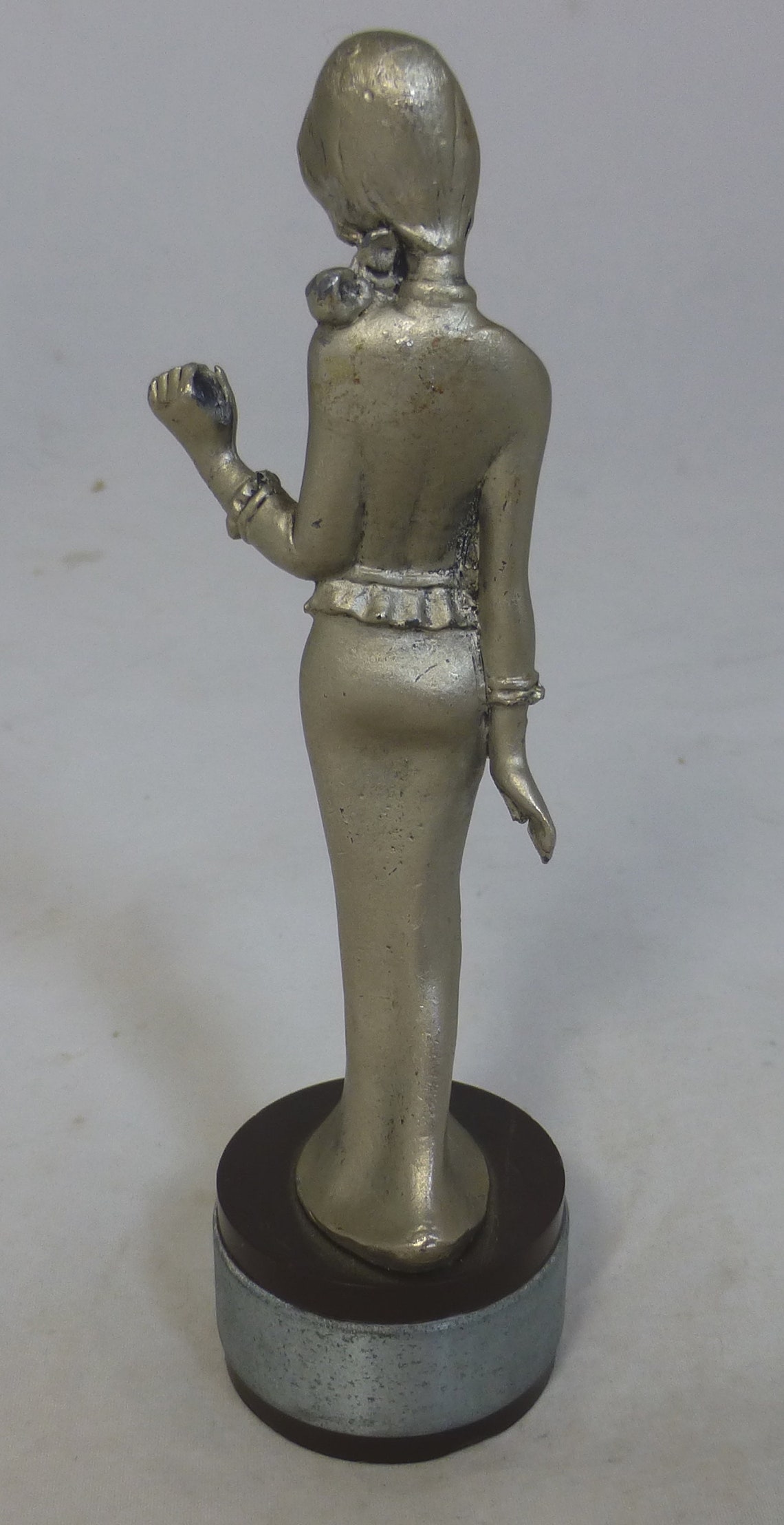 Vintage Peltro Italian Pewter Elegant Young Lady Wearing Long Dress ...