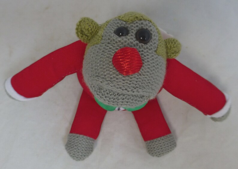 PG Tips Tea Red Nose Comedian Knitted Monkey - Red Suit & Green Bow Tie ...