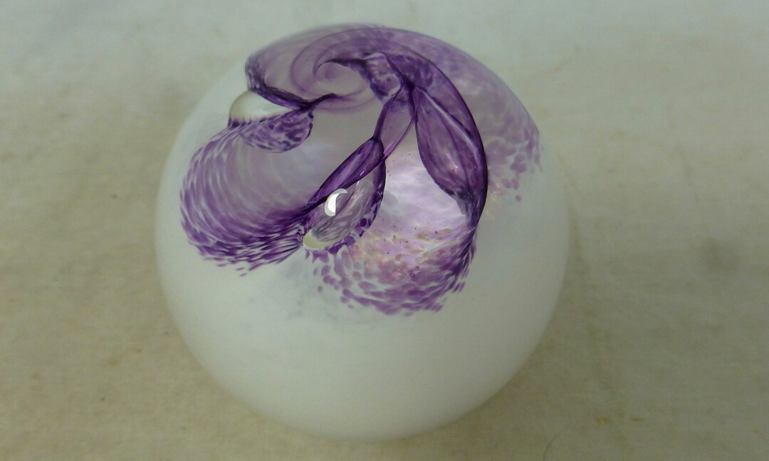 Vintage Caithness Pixie Scottish Art Glass Hand Blown Purple Swirl ...