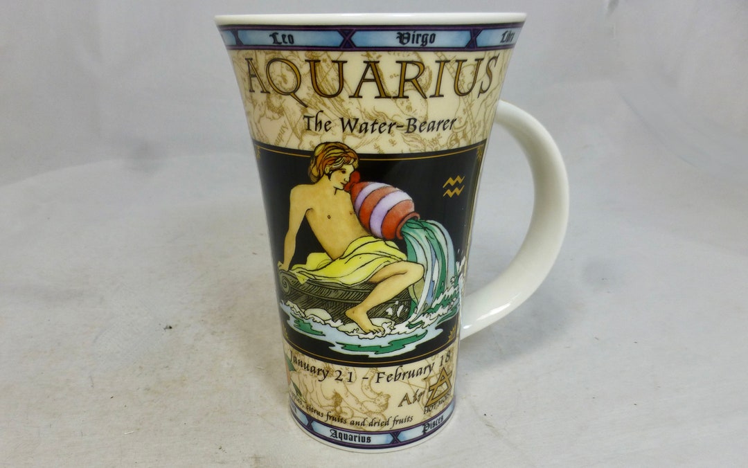 Dunoon Zodiac Aquarius the Water Carrier Large Fine Stoneware Mug by ...