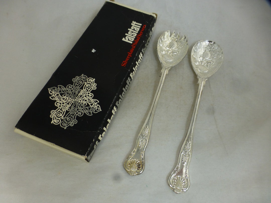 Vintage Falstaff Boxed Pair of Silver Plated Handmade Repoussé Berry ...