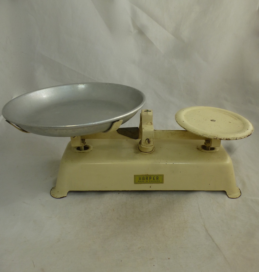 Vintage Harper English Made Cream Cast Iron Kitchen Balance Scales ...