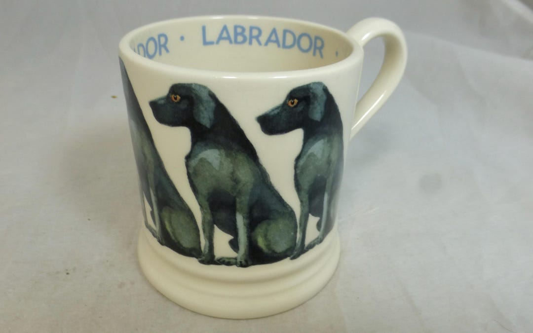 Emma Bridgewater Seated Black Labrador Dogs 1st Quality Half Pint ...