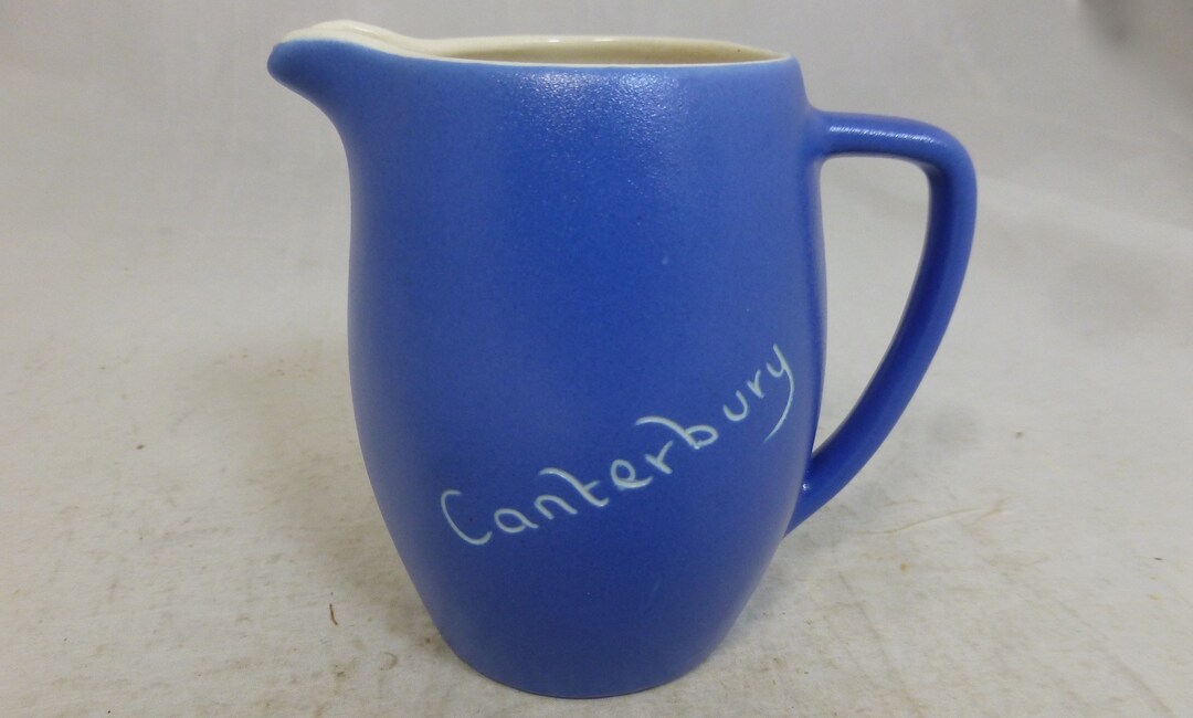 New Devon Studio Pottery Blue and Creamy White Porcelain Milk Jug ...