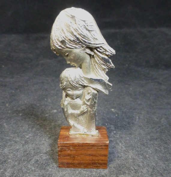 Peltro Italian Vintage Pewter Figurine of Mother and Child | Etsy