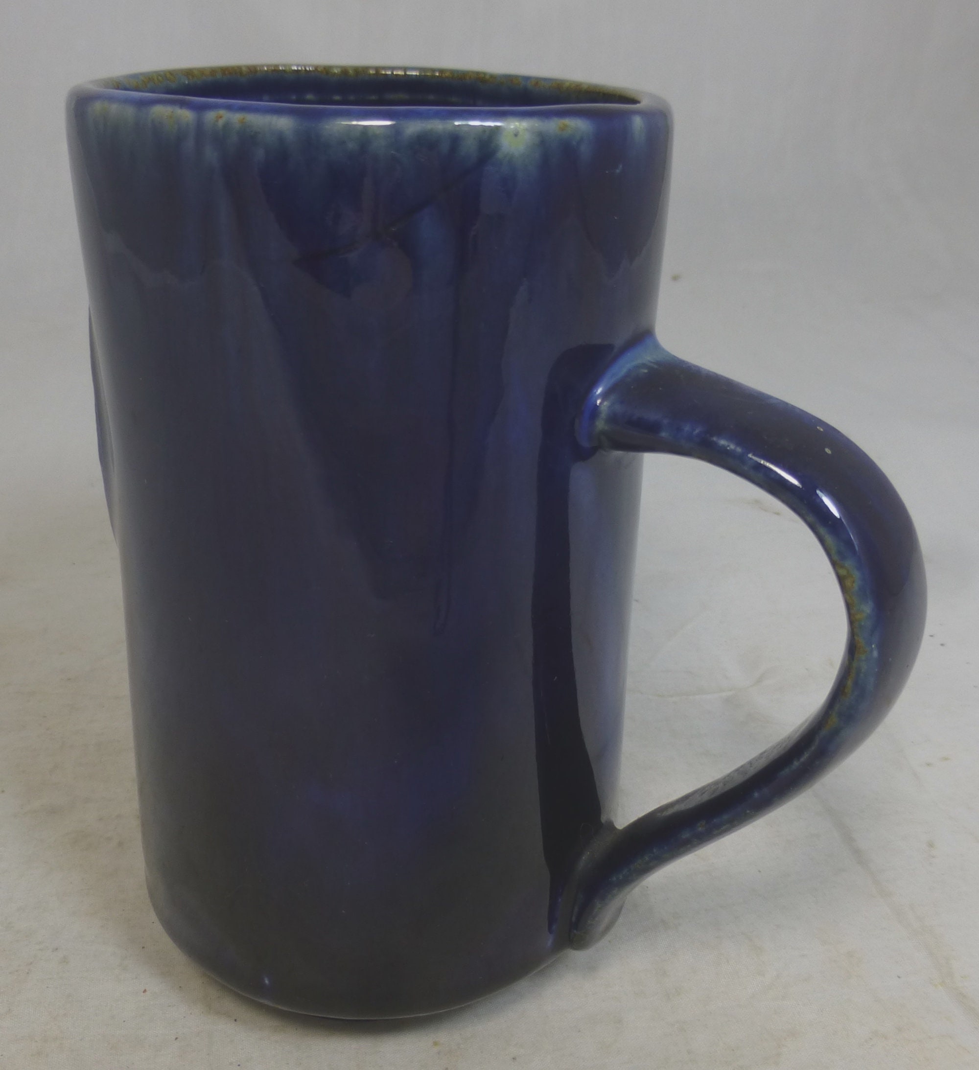 Vintage AW Studio Pottery Cobalt Blue Glaze Malaysian Bayer Beer Tavern ...