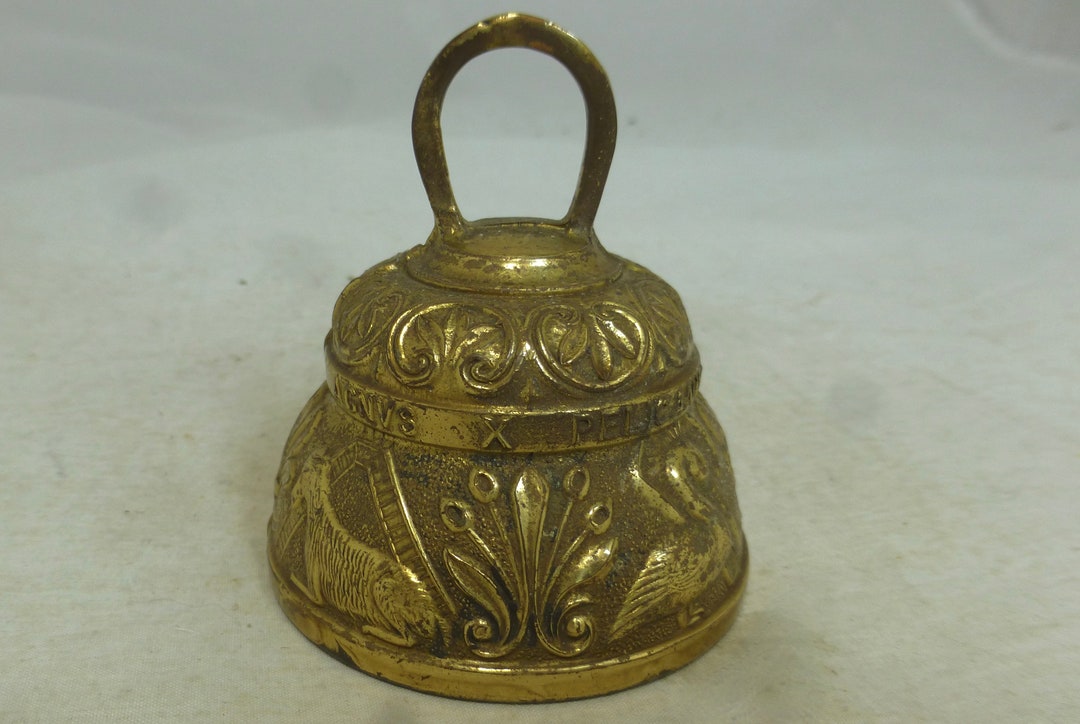 Vintage Solid Brass Sanctuary Bell With Animal Design - Agnus Pelicanus ...