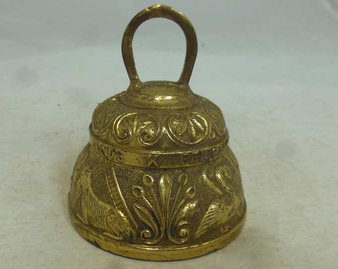 Vintage Solid Brass Sanctuary Bell With Animal Design - Agnus Pelicanus ...