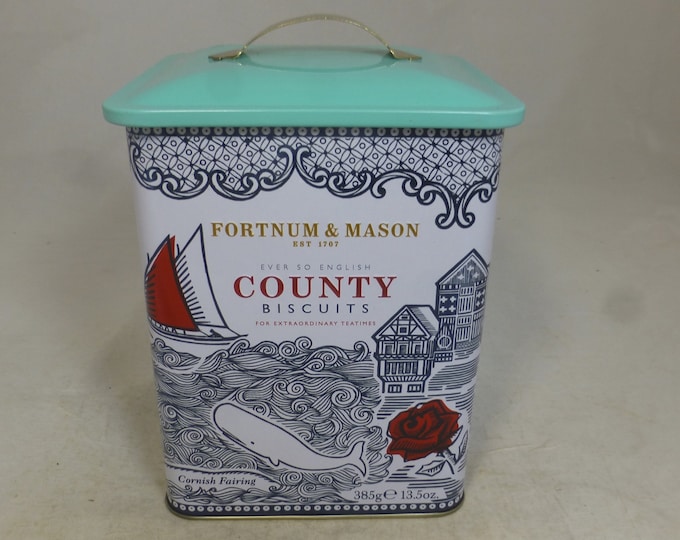 Fortnum & Mason English County Biscuit Tin Container 6.75 Inch H ...
