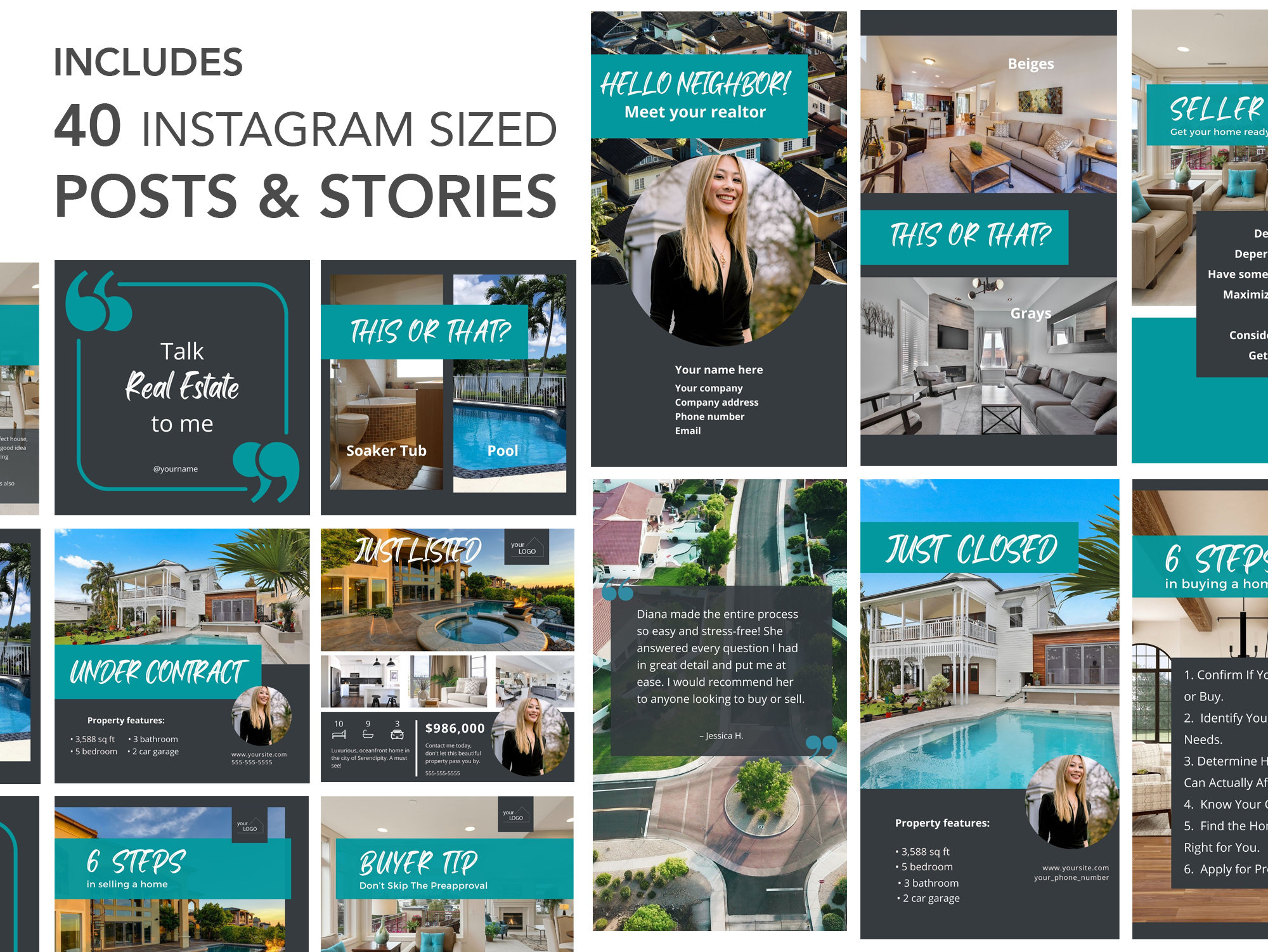 40 Real Estate Agent Instagram Post Templates | Real Estate Social ...