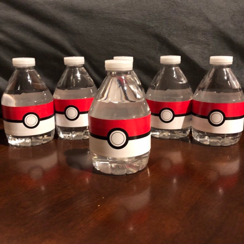 Pokemon Party mini Water Bottle Labels Pokeball Pokemon Party Kids ...
