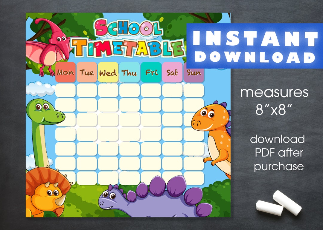 School Timetable | Dinosaur Timetable | Homeschool | Teachers | Parents ...