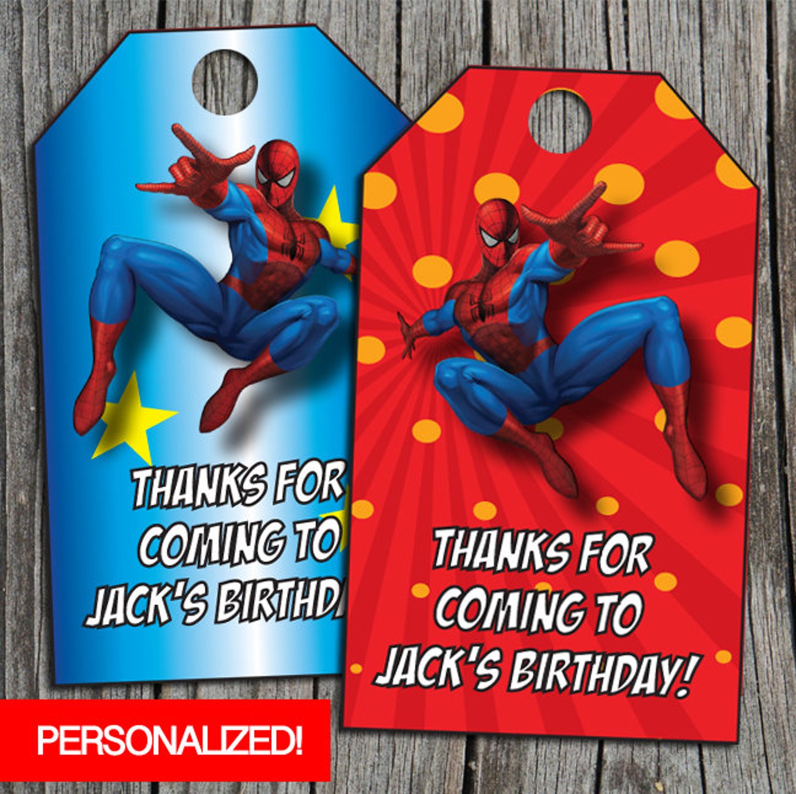 Spiderman Personalized Gift Tags | Spiderman Birthday | Kids Party ...